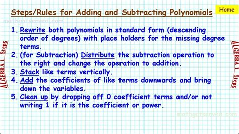 steps for adding and subtracting polynomials mathgotserved rewrite