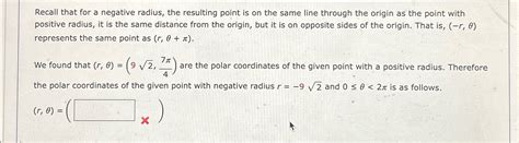 Solved Recall That For A Negative Radius The Resulting