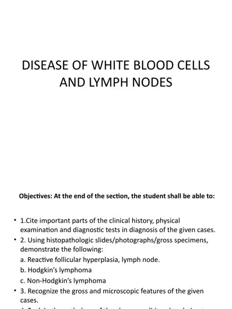 Lab Wbc And Lymph Nodes Pdf Lymph Node Neoplasms