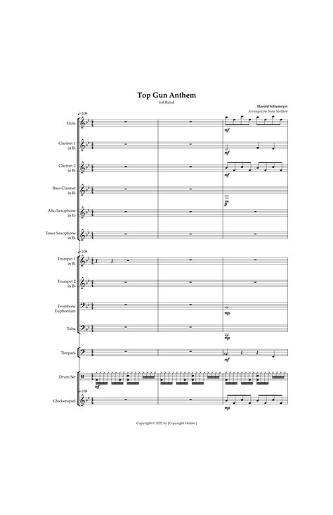 Top Gun Anthem Arr Sean Timothy Spillane By Harold Faltermeyer Sheet
