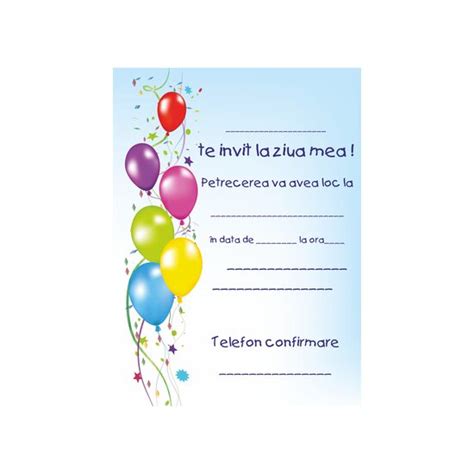 Invitatie Petrecere Copii Set Model Baloane Emag Ro