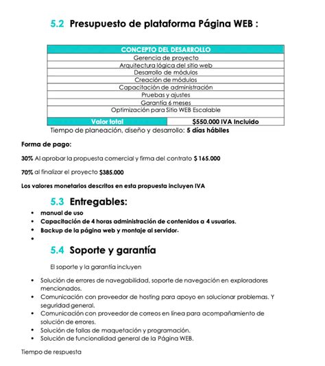 Ejemplo De Propuesta Comercial Pdf Modelo Escrito General De Una My