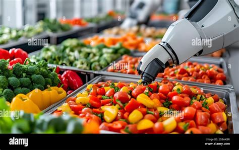 robotic system scanning and inspecting produce items for defects and