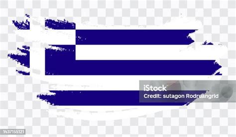 ギリシャの国旗を持つグランジブラシストローク水彩画の旗ポスター国旗の旗水彩画のスタイル透明な背景にベクター画像 アイコンのベクターアート
