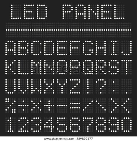 Scoreboard Font Alphabet White Letters And Numbers Imitating A Digital