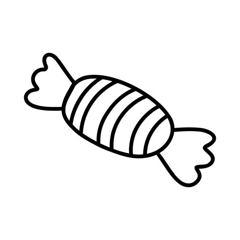 Hand Drawn Doodle Candy Cartoon Element Vector Sketch Illustration Black Outline Art For Web