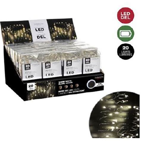 Microdot Mini Led Lights 20 Warm White 738 Longbattery Operated Christmas Village Shop