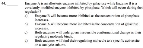 Solved Enzyme A Is An Allosteric Enzyme Inhibited By