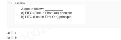 Solved Question A Queue Follows A FIFO First In First Chegg