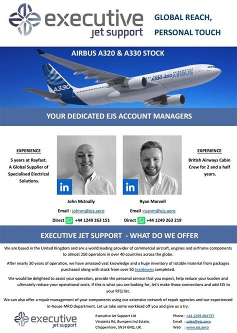 Procurement Airbus Executivejetsupport Aircraftparts A320 A320neo A330 A330neo Ryan