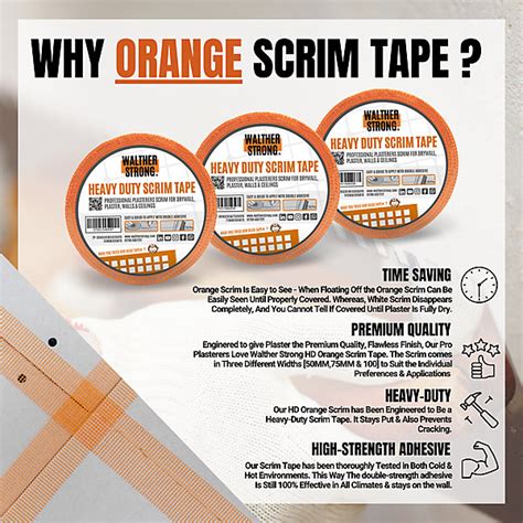 Walther Strong Hd Orange Scrim Tape 50mm X 90mtr