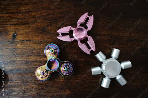 Hand Spinners Or Fidgeting Spinners Various Types And Shapes Of