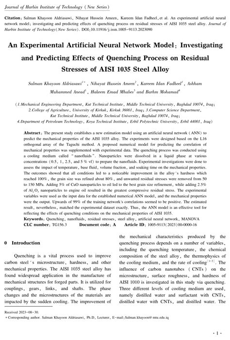 Pdf An Experimental Artificial Neural Network Model Investigating