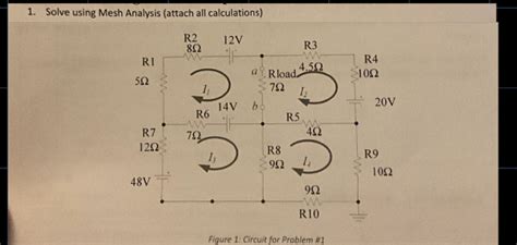 Solved Solve Using Mesh Analysis Attach All Calculations