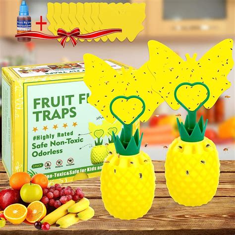 Duety 20pcs Yellow Sticky Fruit Fly Traps For Houseplant Kitchen