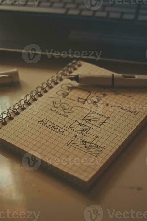 Notebook And Pen On The Desk With Vintage Filter Effect Business