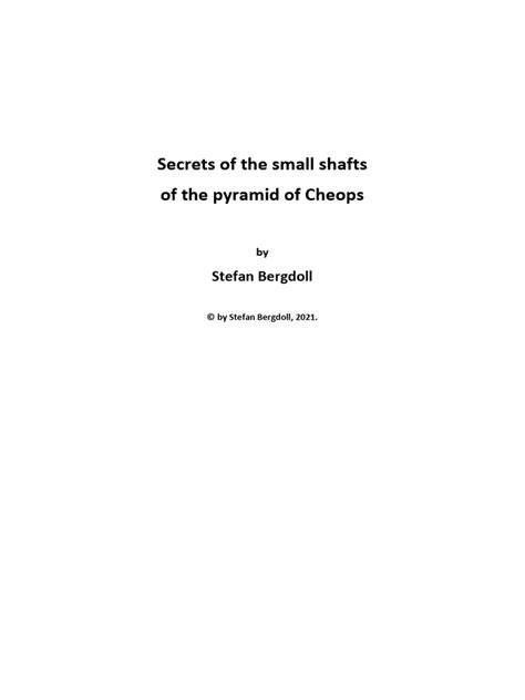 Cheops Pyramid Shaft Discoveries Pdf Pound Mass Grain Unit