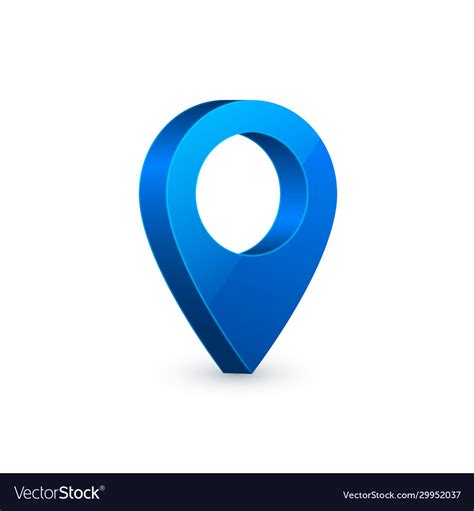 3d Map Pointer Blue Navigator Symbol Isolated Vector Image