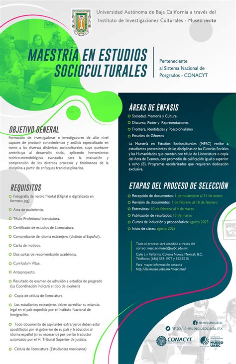 Instituto de Investigaciones Culturales IIC-Museo UABC - CONVOCATORIA ABIERTA Maestría en ...