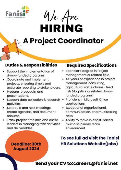 Fanisi Hr Solutions On Linkedin Projectcoordinator