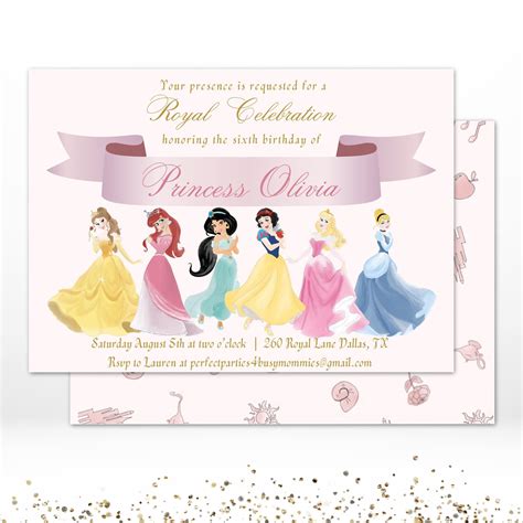 Princess Birthday Party Invitation Princess Party Invitation Editable