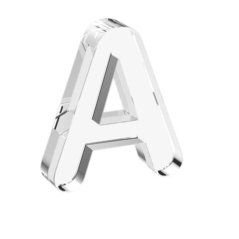 透明玻璃3d立体反射水晶棱镜英文字母数字符号 A