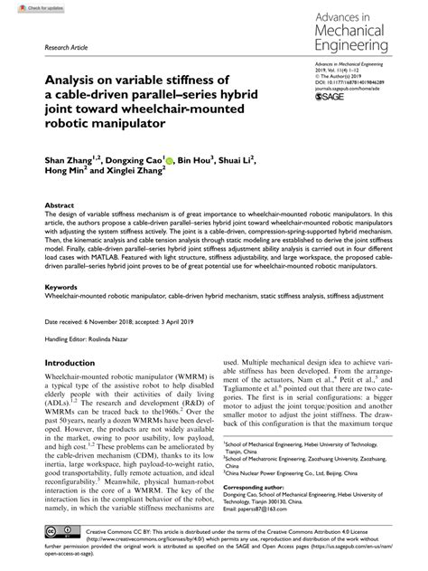Pdf Analysis On Variable Stiffness Of A Cable Driven Parallelseries