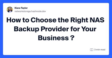 How To Choose The Right Nas Backup Provider For Your Business