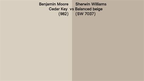 Benjamin Moore Cedar Key 982 Vs Sherwin Williams Balanced Beige SW