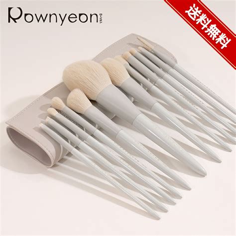 【楽天市場】rownyeon メイクブラシ セット ポーチ付き 12本 柔らかい 使いやすい 初心者向け 持ち運び 敏感肌向け 植物繊維 肌に