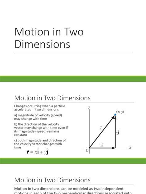 Motion In Two Dimensions Pdf Acceleration Euclidean Vector