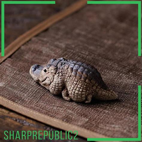 Sharprepublic Clay Alligator Crocodile Mini Tea Pet Figurine Kung Fu Tea Pet Model Tabletop