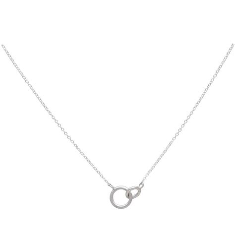 Sterling Silver Linked Circles Necklace 18 Inch
