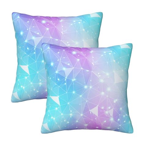 Home Throw Pillow Covers Two Sides Printed Low Polygon Glass Background Decor Sofa Living Room