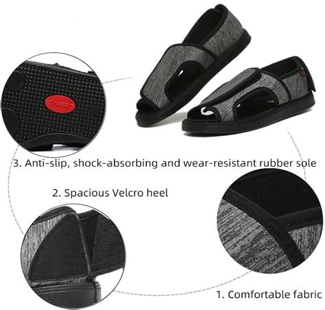 Fohapfam Womens Diabetic Slippers Adjustable Arthritis Edema Sandals