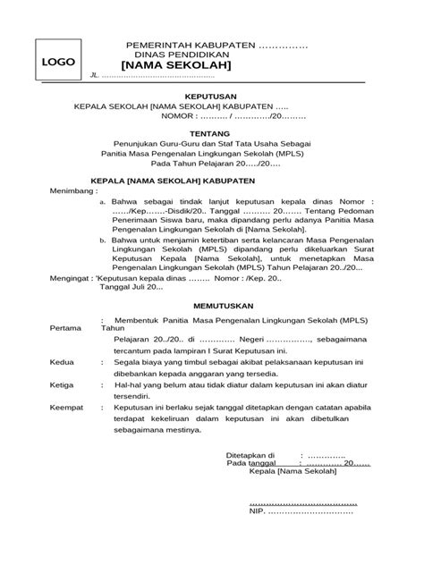 Contoh Sk Panitia Mpls Pdf