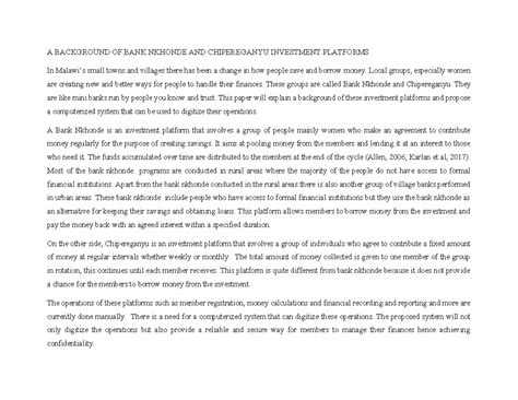 sad group assignment exploring systems analysis and design a background of bank nkhonde and