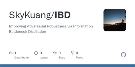 GitHub SkyKuang IBD Improving Adversarial Robustness Via Information Bottleneck Distillation