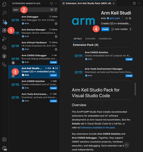Installation Arm Keil Studio For VS Code