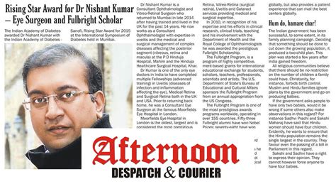 Rising Star Award For Dr Nishant Kumar Eye Surgeon And Fulbright
