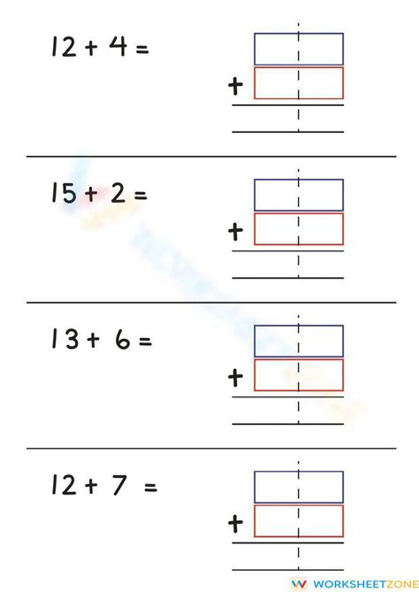 Addition Vertically Worksheet