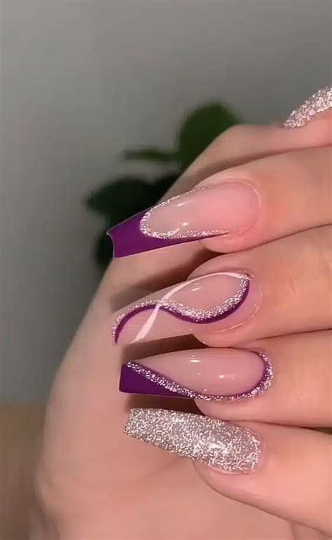 22 Purple Nail Designs With Glitter