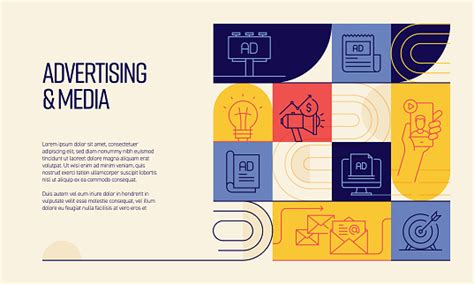 라인 아이콘과 광고 및 미디어 관련 디자인 간단한 윤곽선 기호 아이콘입니다 공동체에 대한 스톡 벡터 아트 및 기타 이미지 공동체 블로깅 인포그래픽 Istock