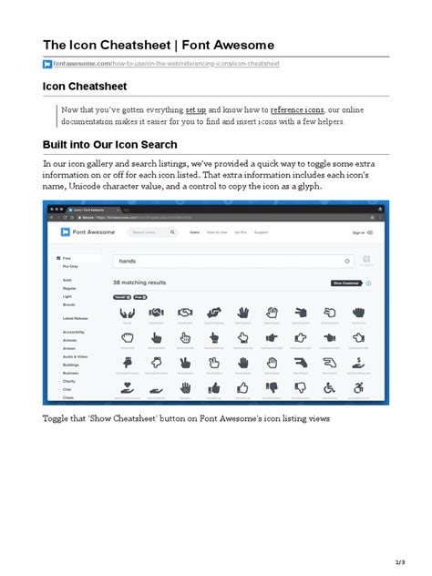 the icon cheatsheet font awesome pdf
