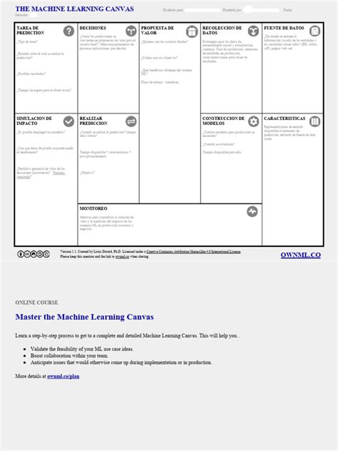 Machine Learning Canvas V11 Esp Pdf Informática