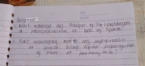 NO Assigament DATE 1 Bakit Matalaga Ang StudyX