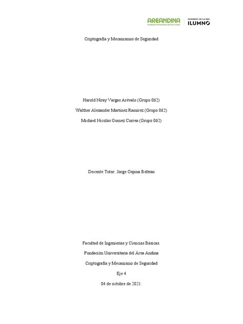 Actividad Eje 4 Pdf Criptografía Clave Criptografía