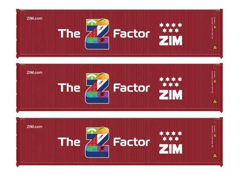Walthers 40 Fully Corrugated Container 3 Pack Zim The Z Factor