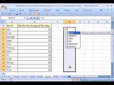 Excel Magic Trick 17 Randomly Generate Whole Numbers YouTube