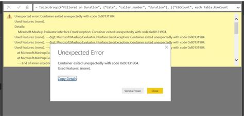 solved container exited unexpectedly with code 0x80131904
